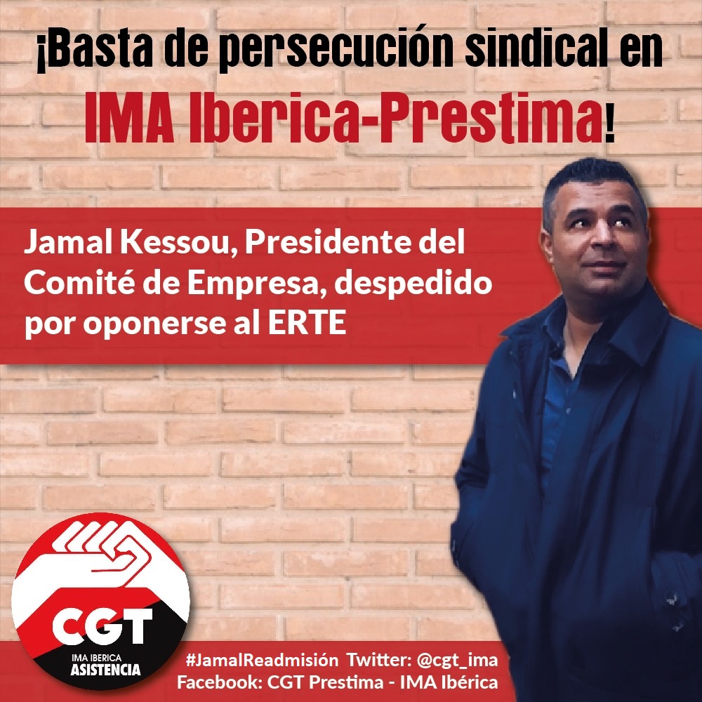 Readmisión inmediata de Jamal Kessou, Presidente del Comité de Empresa ...